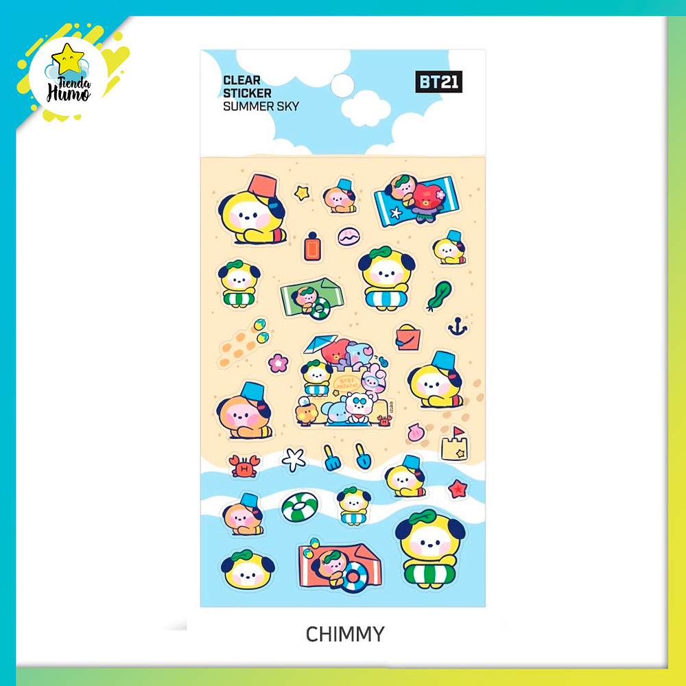 BT21 OFFICIAL - CLEAR STICKER (SUMMER SKY)