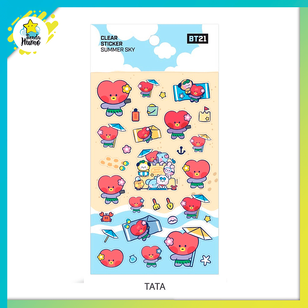 BT21 OFFICIAL - CLEAR STICKER (SUMMER SKY)