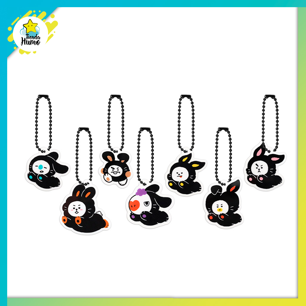 BT21 OFFICIAL - ACRYLIC SIMPLE KEYRING (BLACK RABBIT)