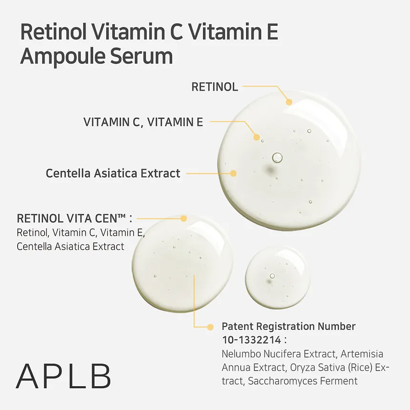 Retinol Vitamin C Vitamin E Ampoule Serum (APLB) - 40ml S...