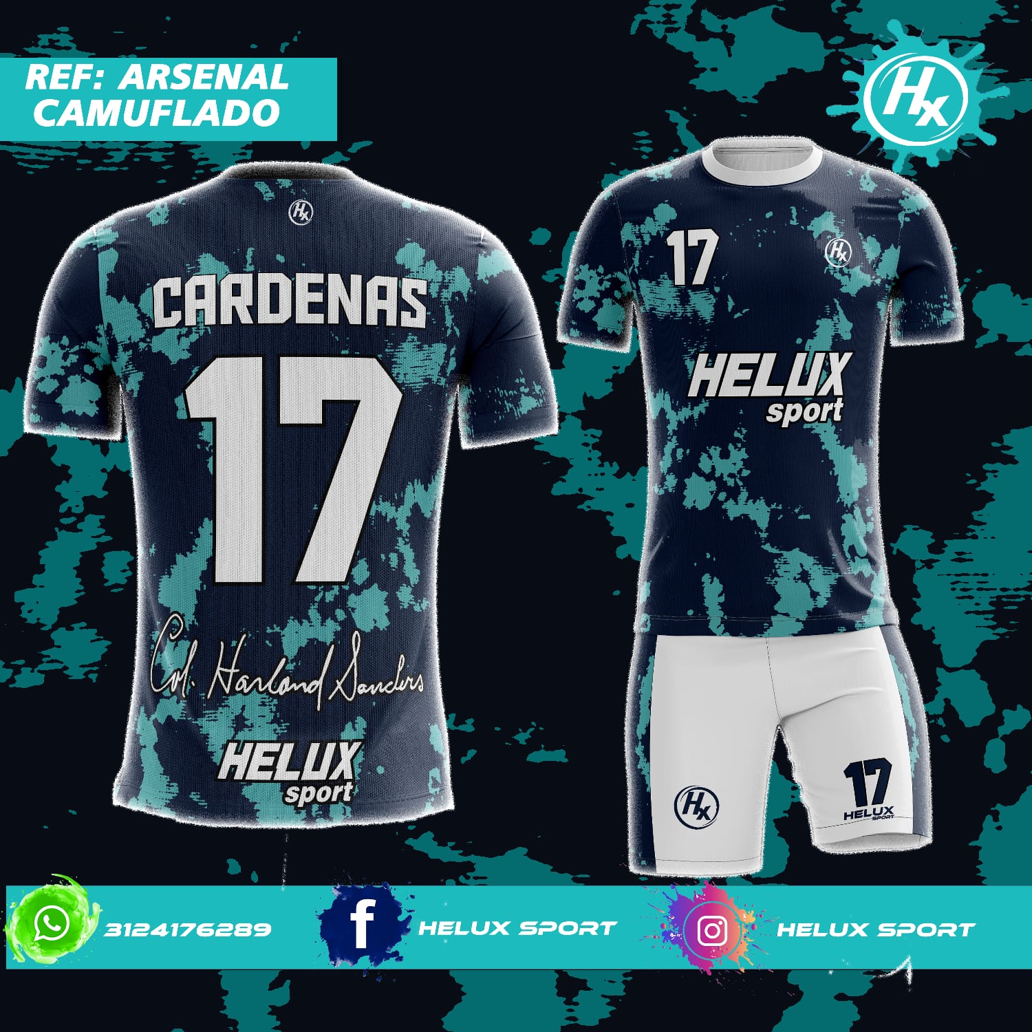 UNIFORME DE FUTBOL PERSONALIZADO POR UNIDAD