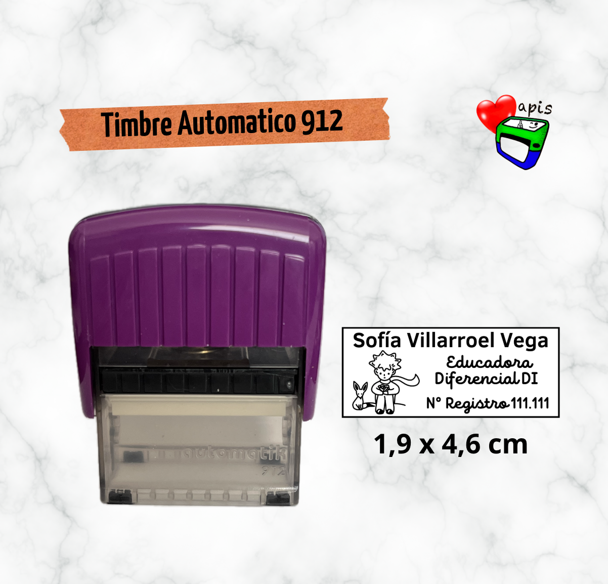 Timbre de escritorio personalizado marca AutomatiK modelo 91