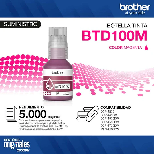 Brother BTD100M Magenta | Tinta Original