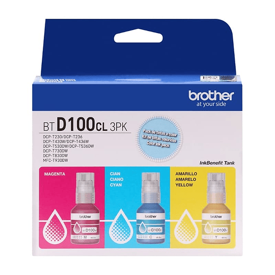 Brother Pack de 3 Colores BTD100 | Tinta Original