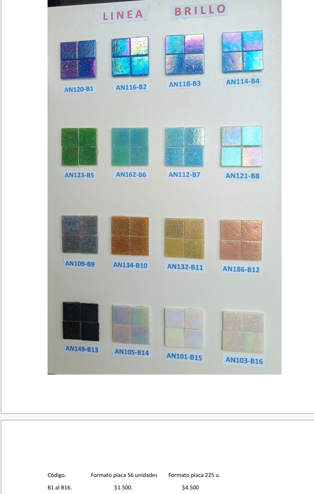 Catalogo línea brillo