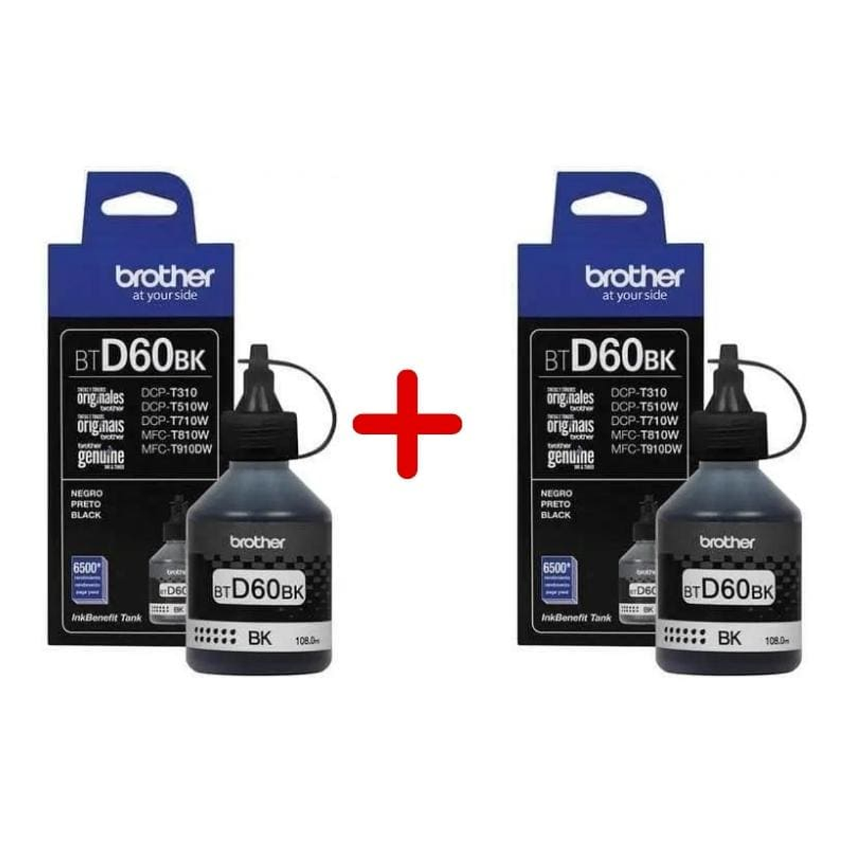 Pack 2 x Brother BT-D60 Black | Tinta Original