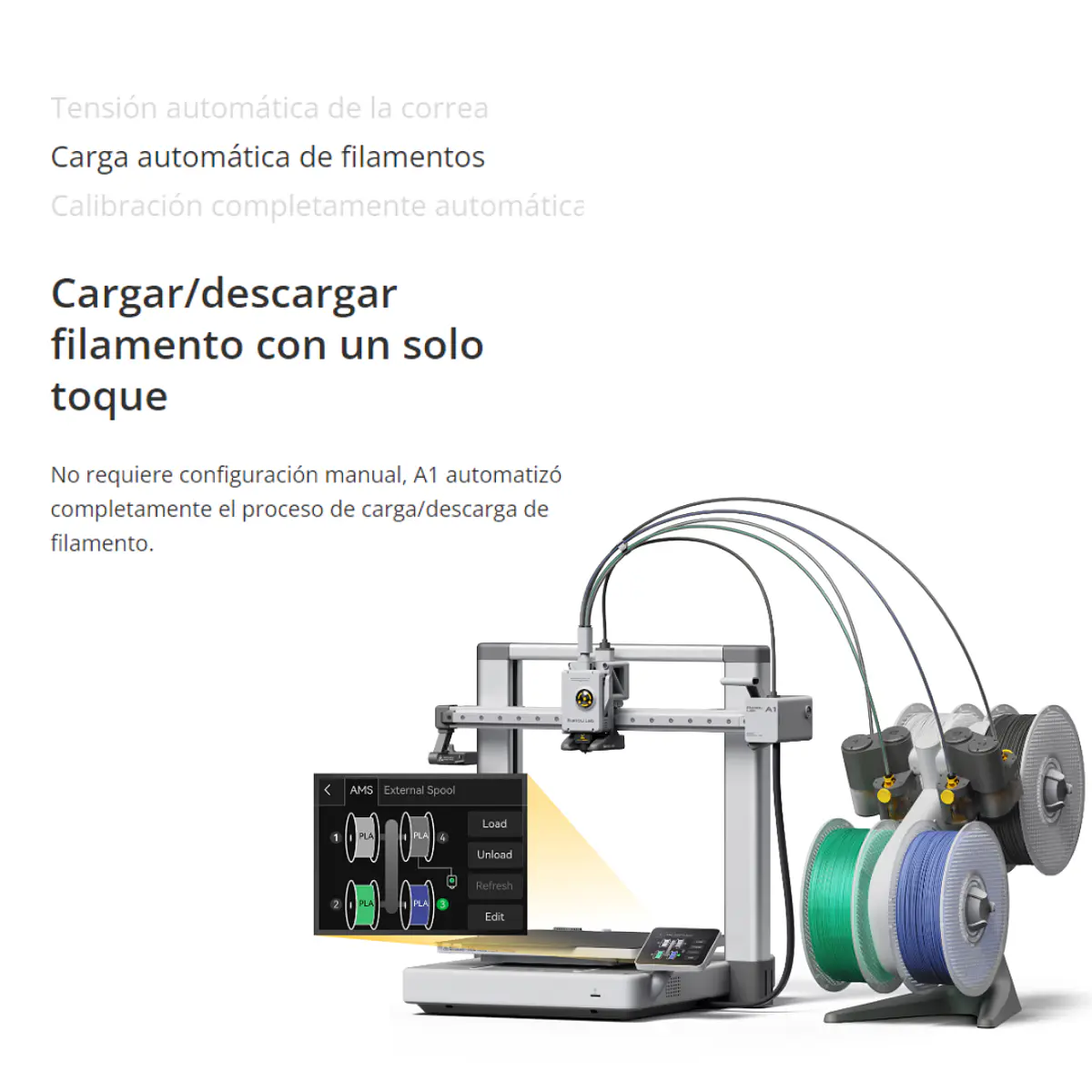 Multicolor A1 Combo con AMS 4 Colores Bambu Lab | Tamaño ...