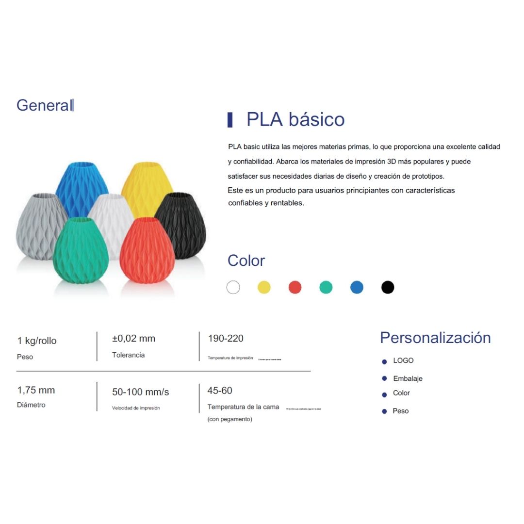 Filamento PLA Gris 1kg Landu | Filamentos