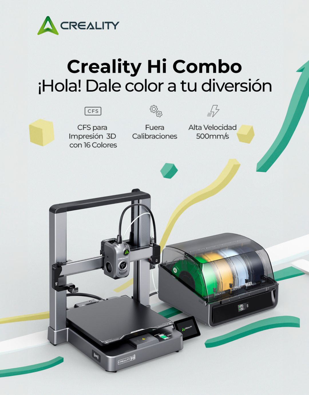Creality Hi Combo Multicolor | Tamaño Imp 260x260x300mm