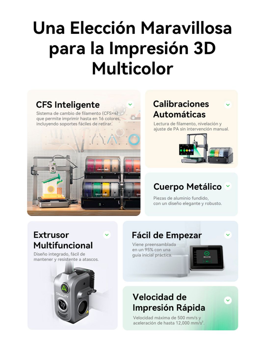 Creality Hi Combo Multicolor | Tamaño Imp 260x260x300mm