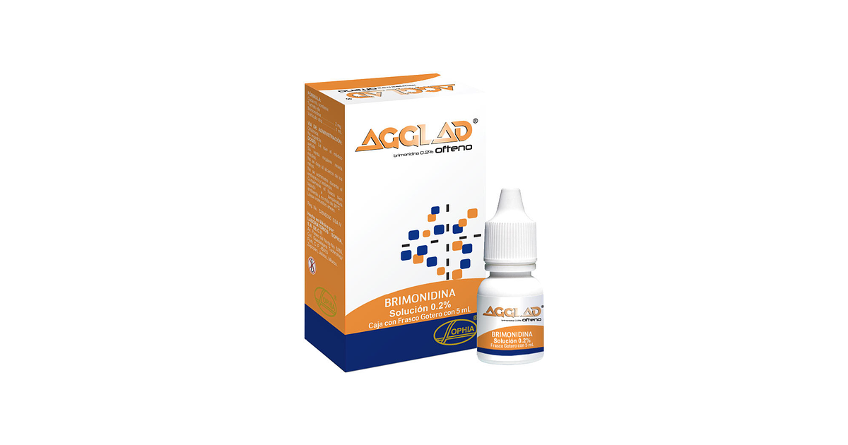 Agglad solución oftálmica al 0,2%, envase de 5 ml.
