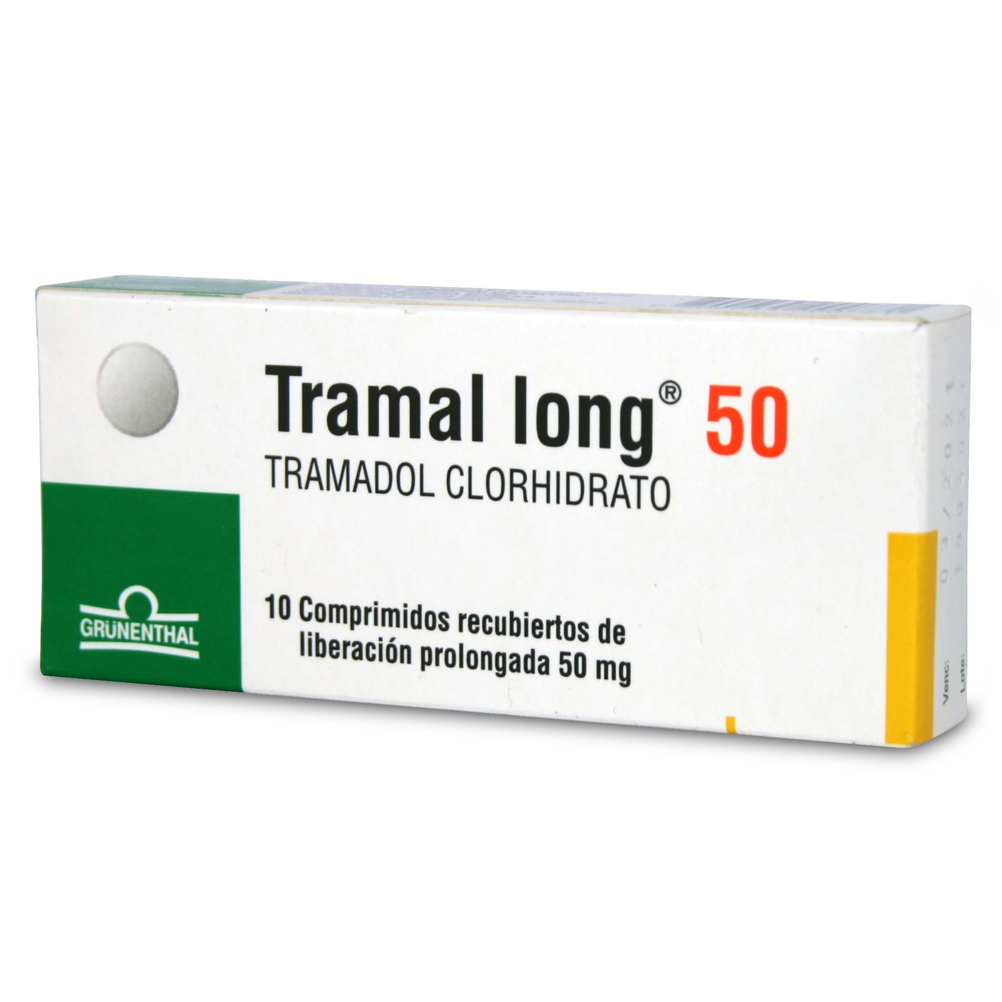 Tramal Long Tramadol 50 mg 10 Comprimidos.