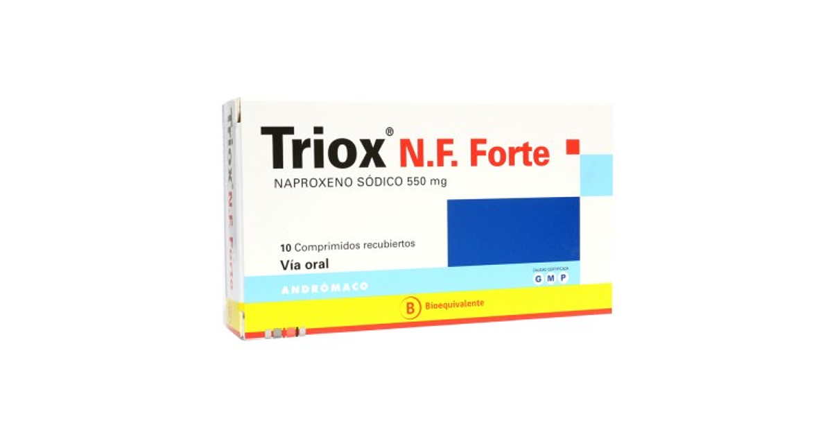 Triox N.F. Forte (Bioequivalente) 550 mg 10 comprimidos Napr