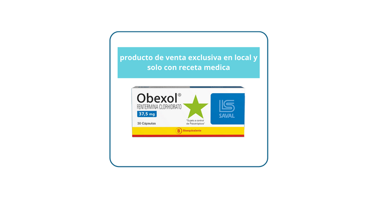 Obexol 37,5 mg 30 comprimidos