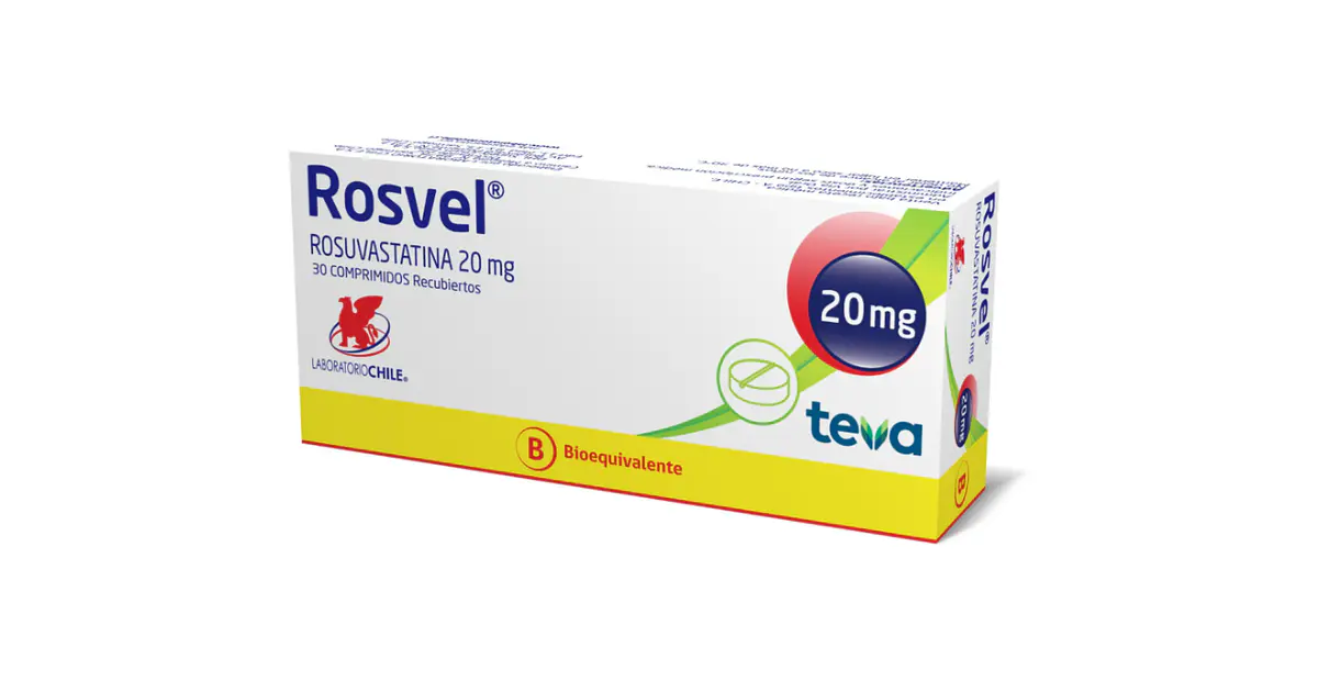 Rosvel (B) Rosuvastatina 20 mg 30 Comprimidos Recubiertos.