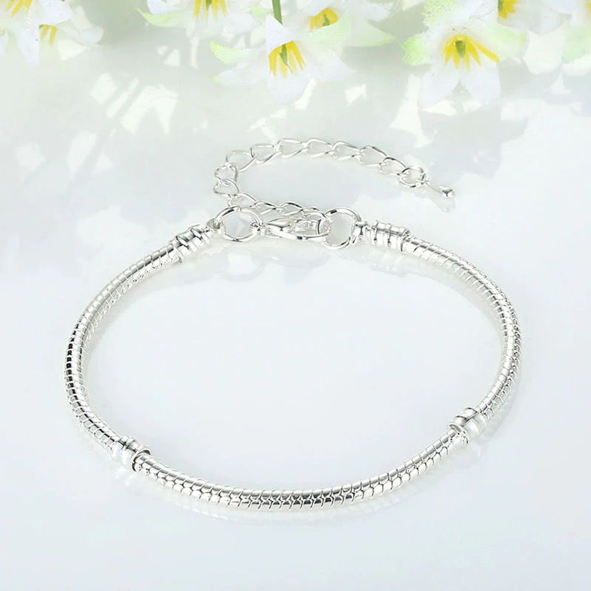 Pulsera Para Charms Ajustable Plateada