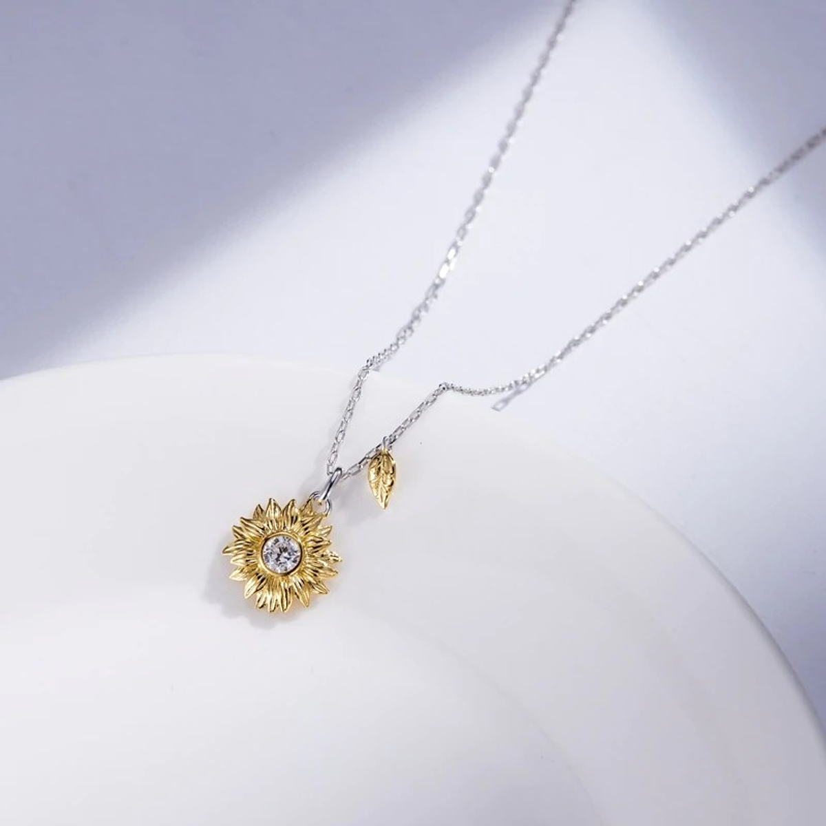 Collar Plata 925 Girasol Amarillo