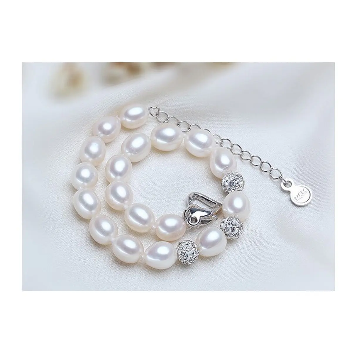 Pulsera Plata 925 Perlas Cultivadas Blancas