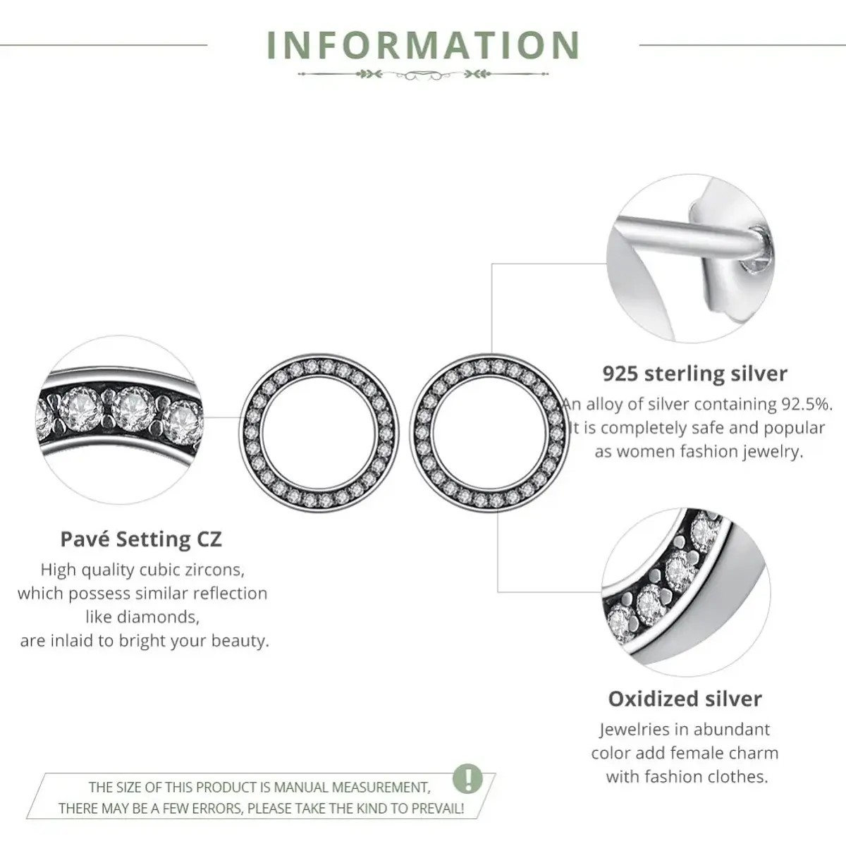 Aros Plata 925 Circulares con Circones