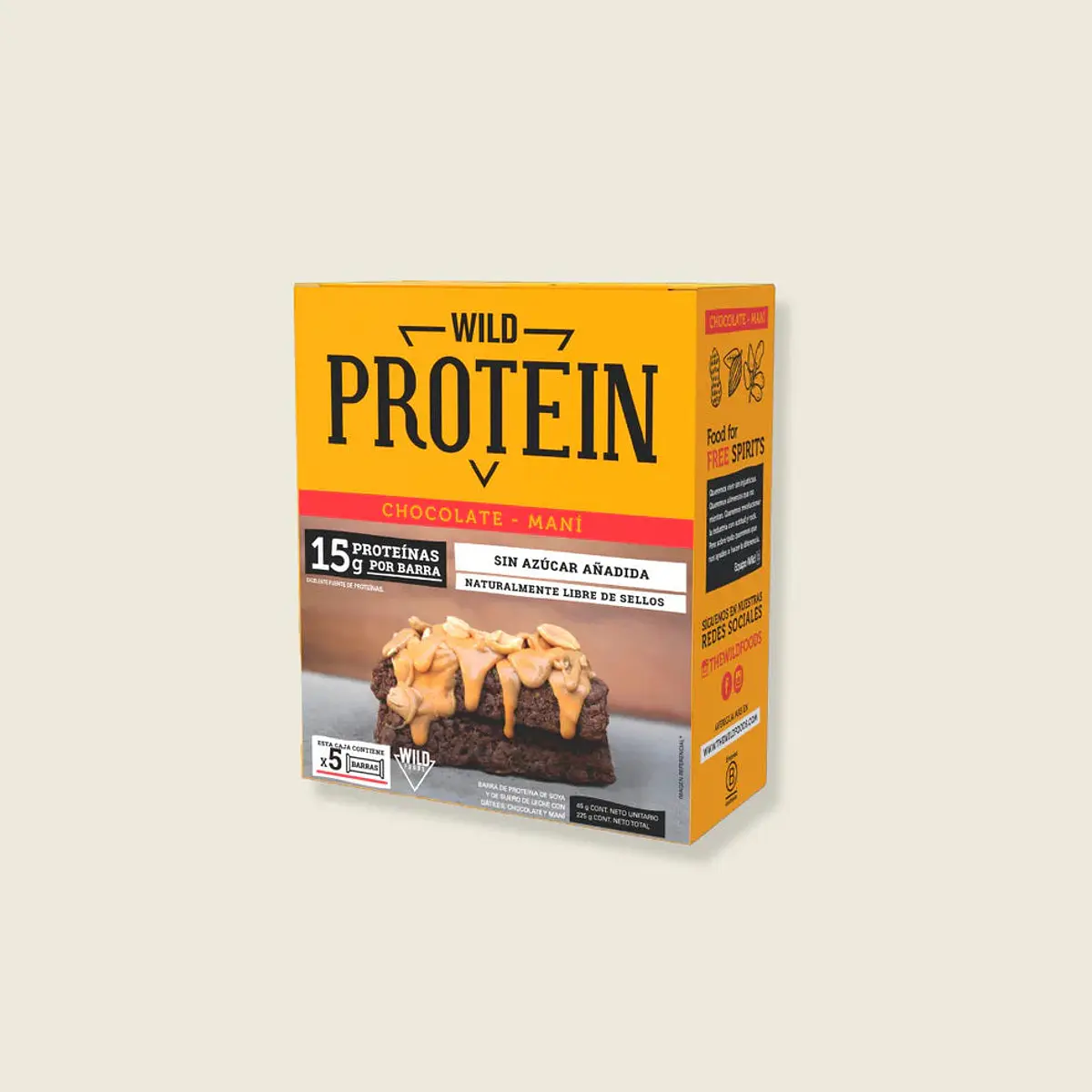 Barras Wild Protein Chocolate Maní 5 unidades – The Wild ...