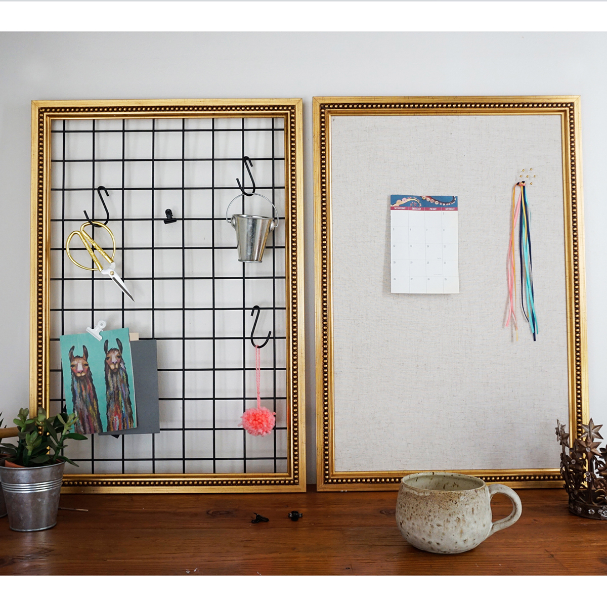 Mural de Corcho con marco Dorado