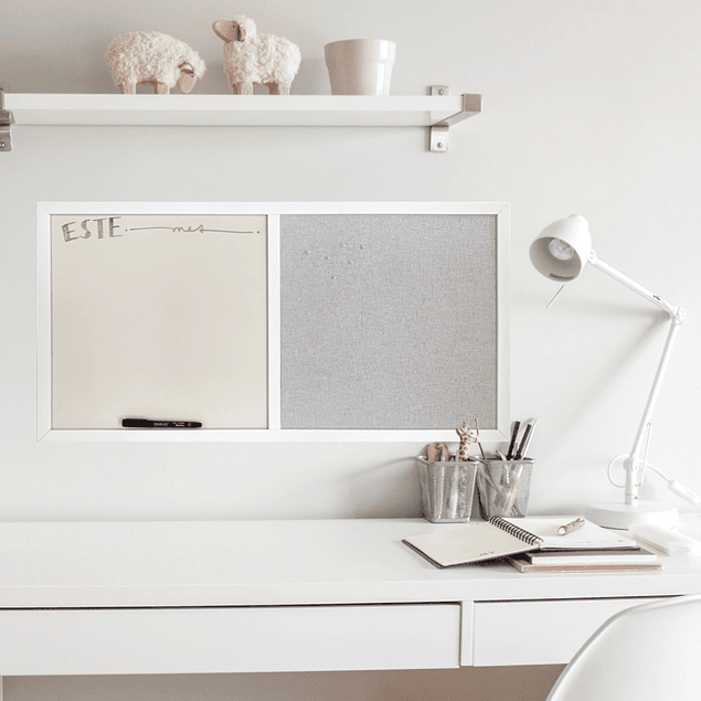 Mural doble: corcho y vidrio