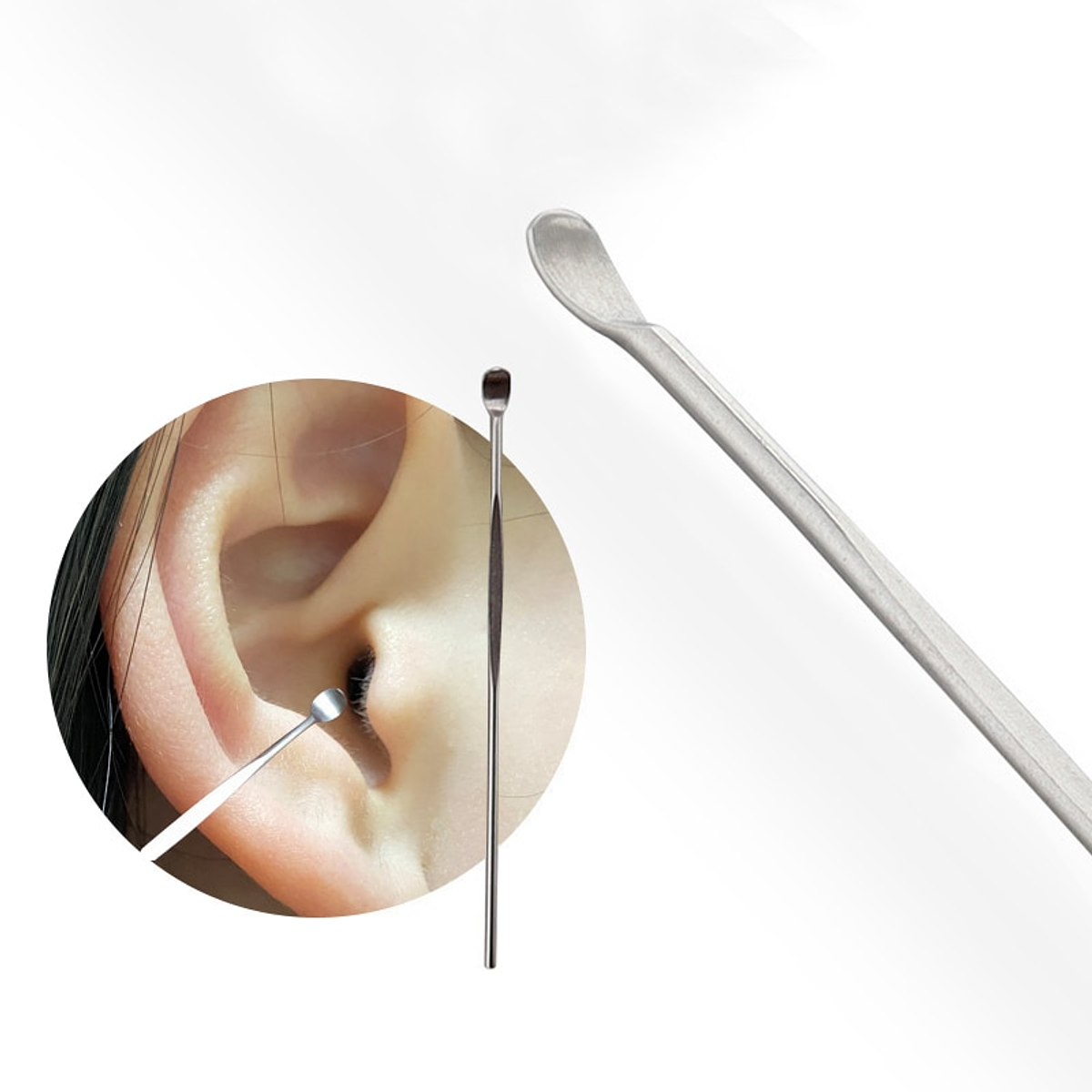 Set Limpieza Oidos Removedor Cerumen Extractor Cera Cuchara
