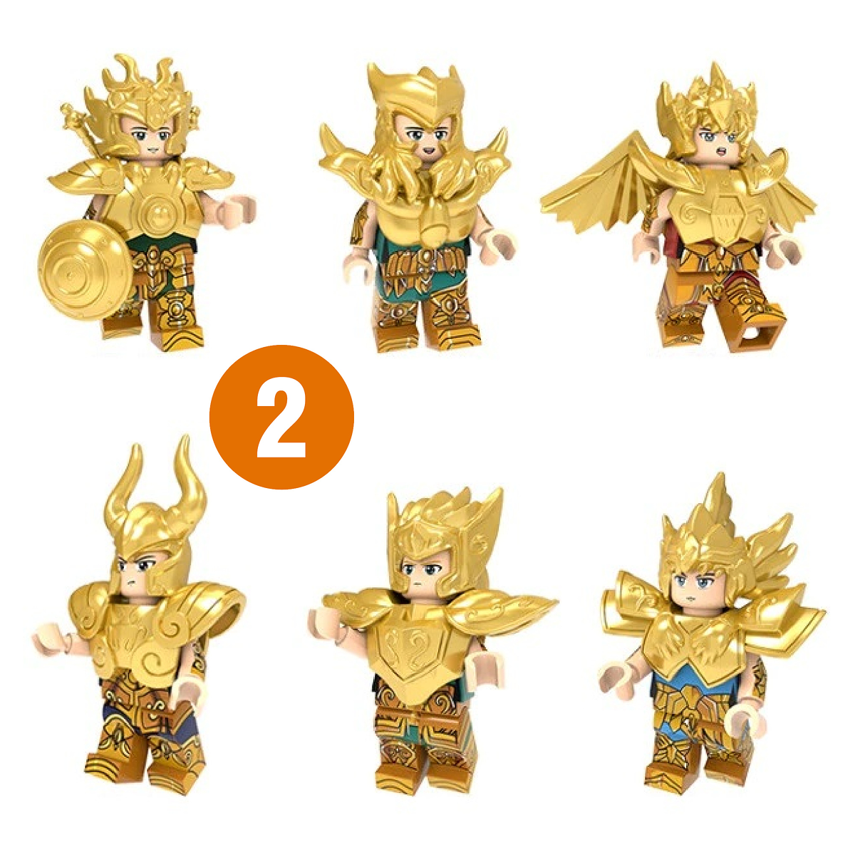 Set Caballeros Del Zodiaco Figuras Compatible Lego Armables