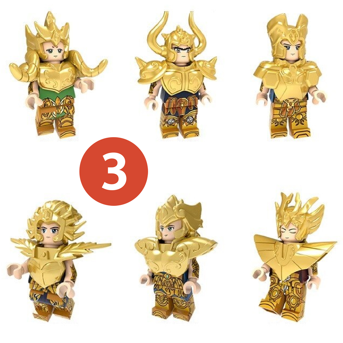Set Caballeros Del Zodiaco Figuras Compatible Lego Armables