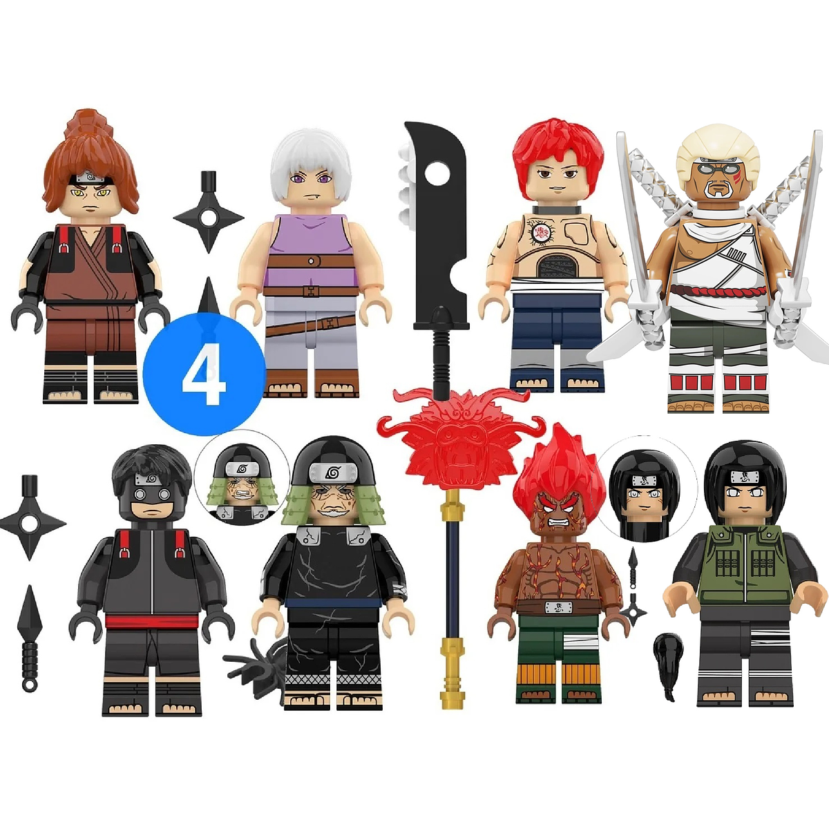 Set Figuras Naruto Anime Compatible Lego Shippuden Uzumaki 4