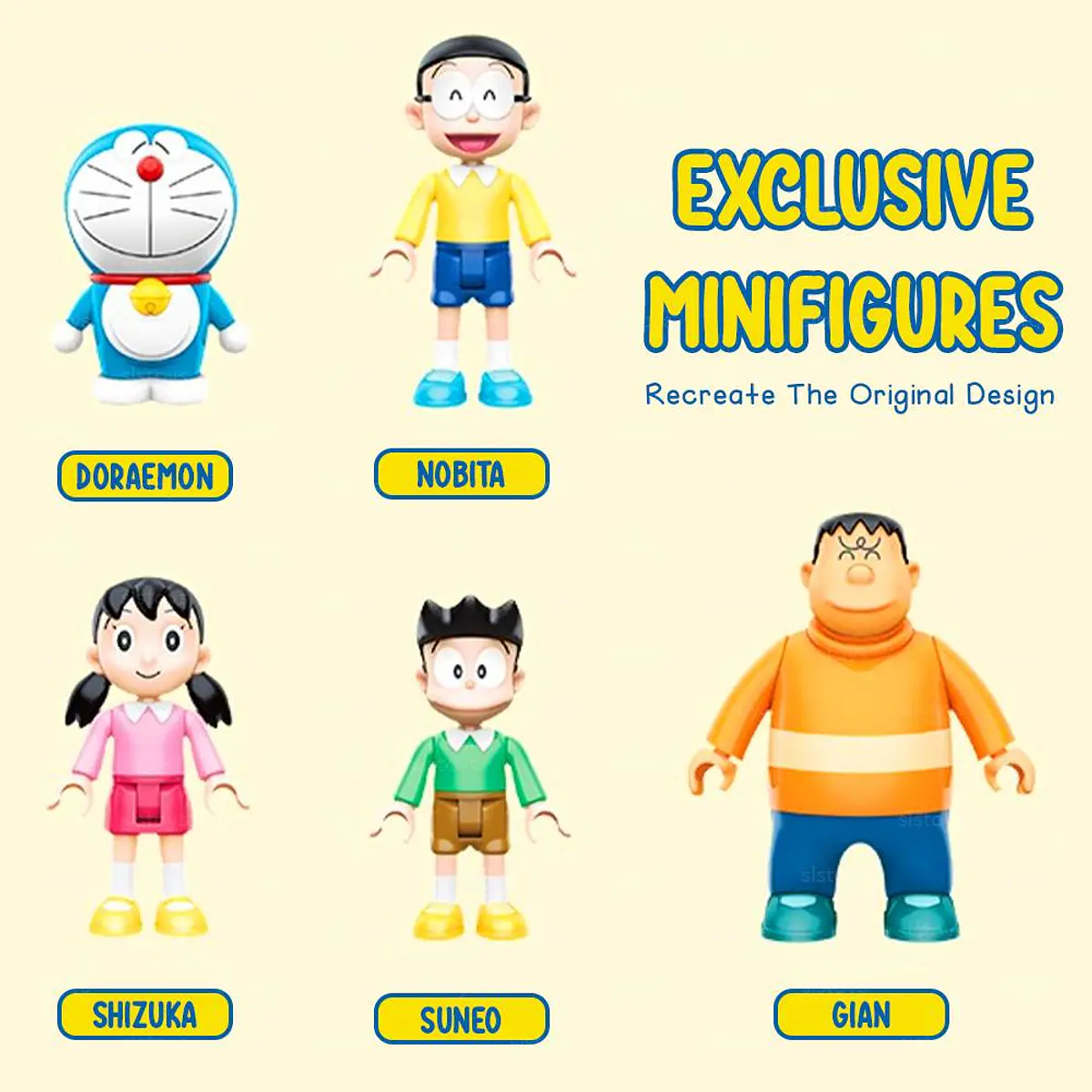 Set Doraemon Nobita Shizuka Takeshi Suneo Compatible Lego