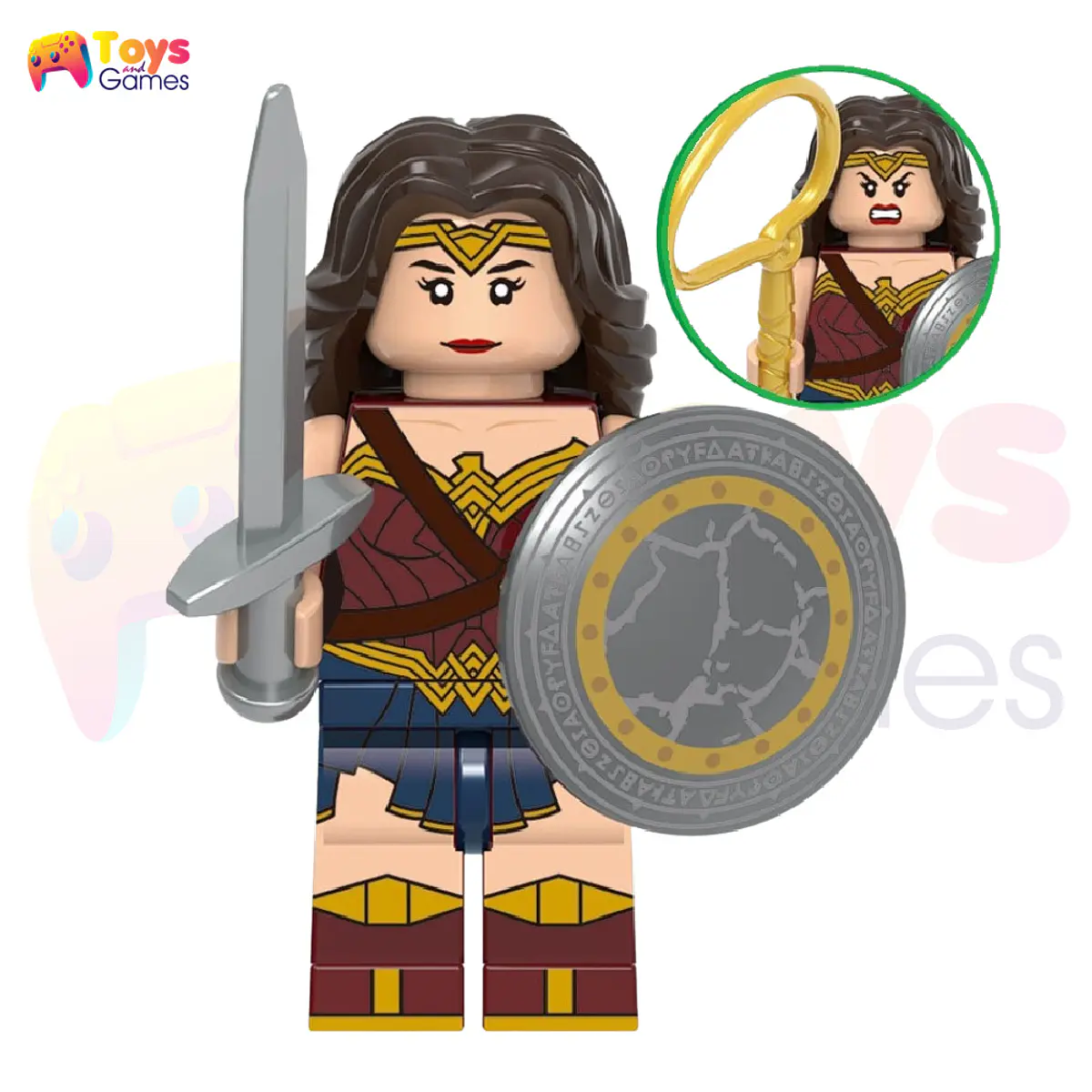 DC Mujer Maravilla Minifigura Compatible Lego Armable Liga