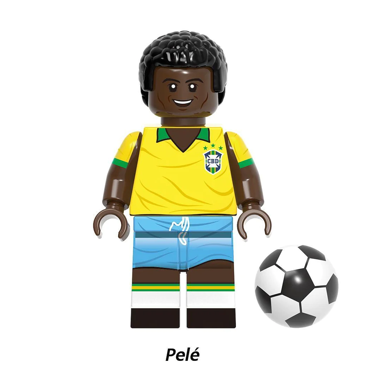 Fútbol Pelé Minifigura Compatible Lego FIFA Selección Brasil