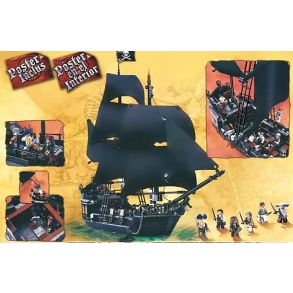 Barco Piratas Del Caribe Perla Negra Armable 858 Pzs Bloques