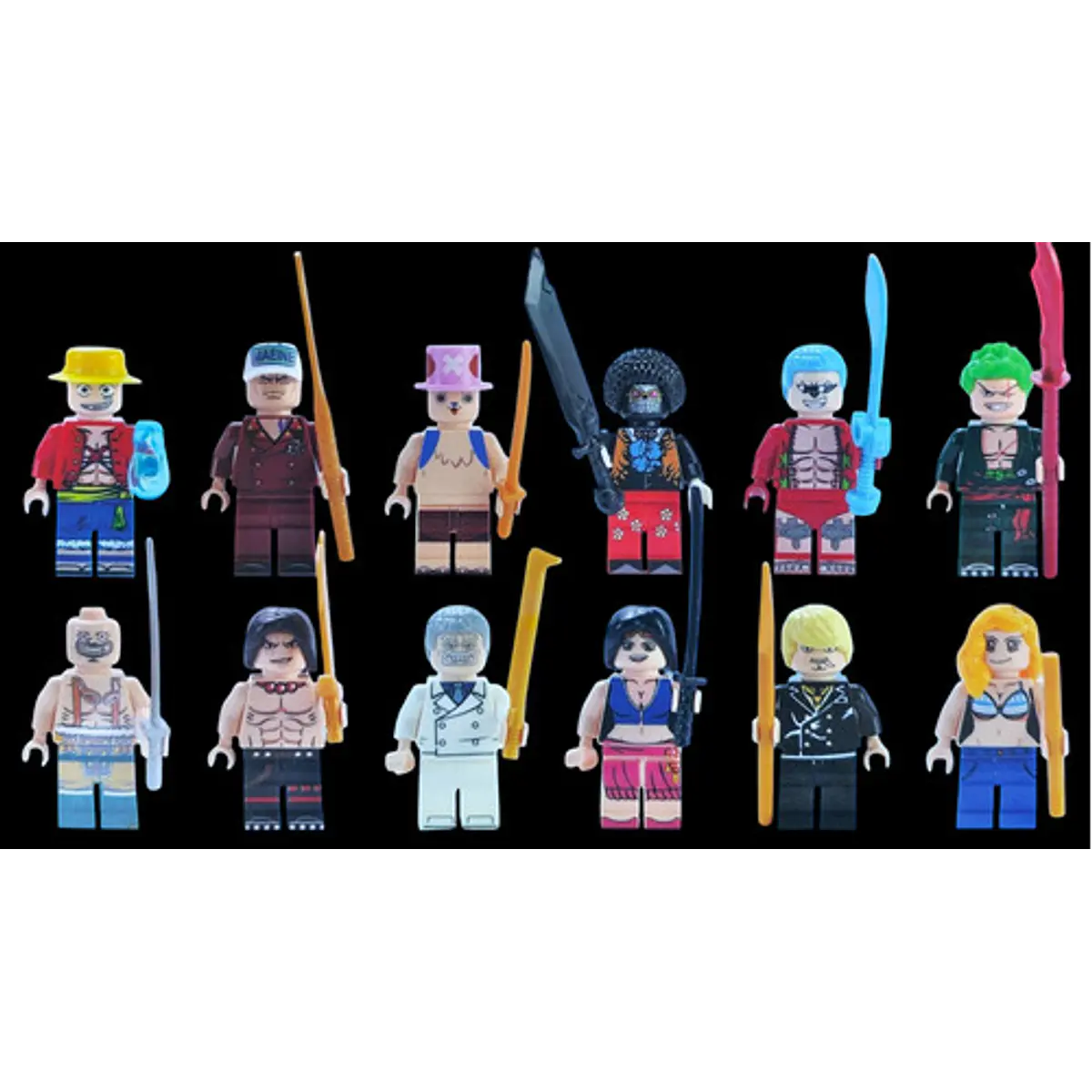 Set One Piece Armable Monkey D Luffy Rey Zoro 12 Minifiguras