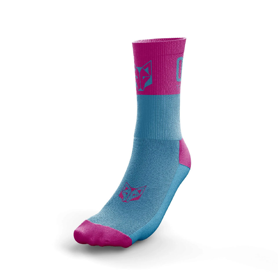 Calcetines running Otso Light Blue / Fluo Pink