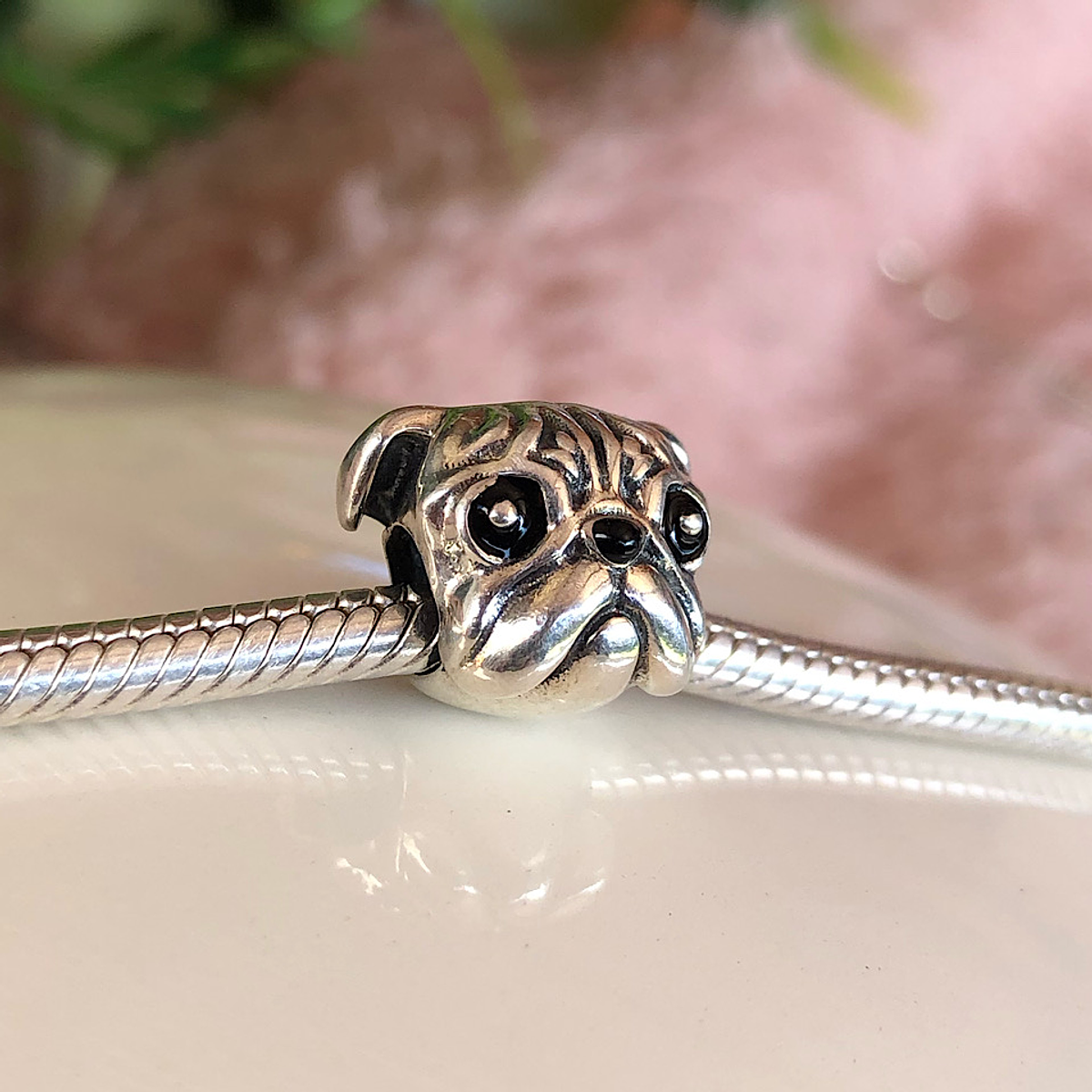 Charm Pug carita Plata 925