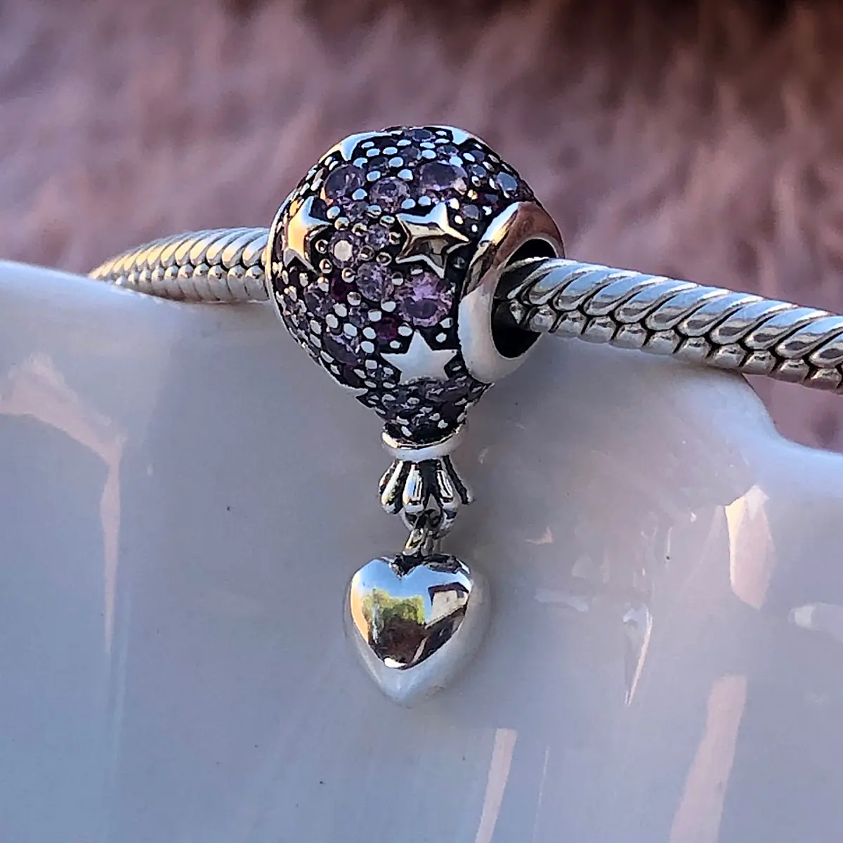 Charm Globo con corazón colgante Plata 925