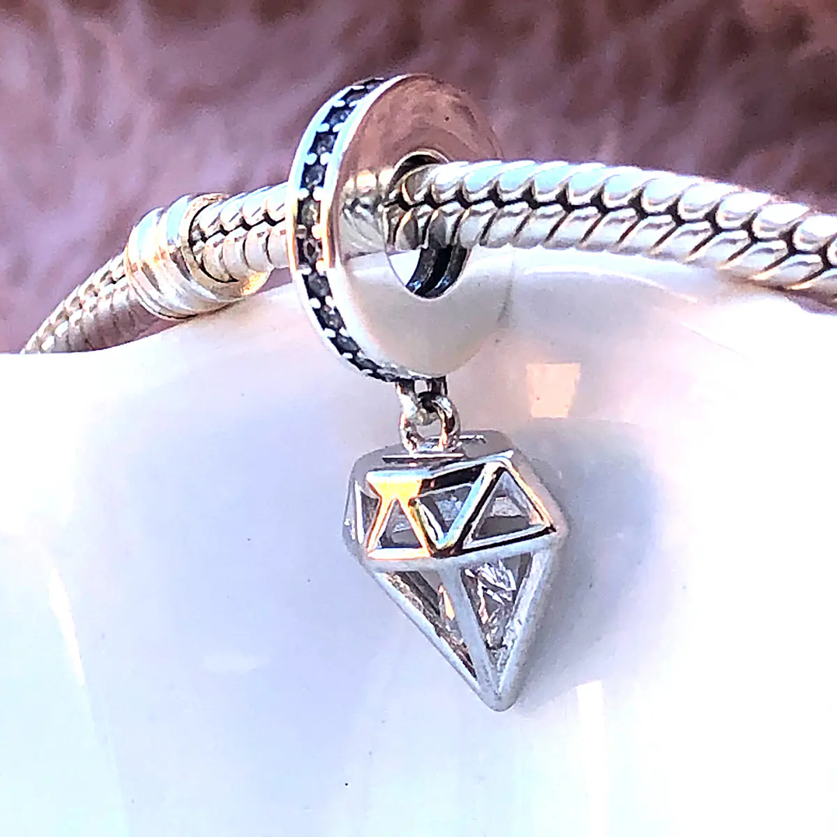 Charm Diamante Plata 925