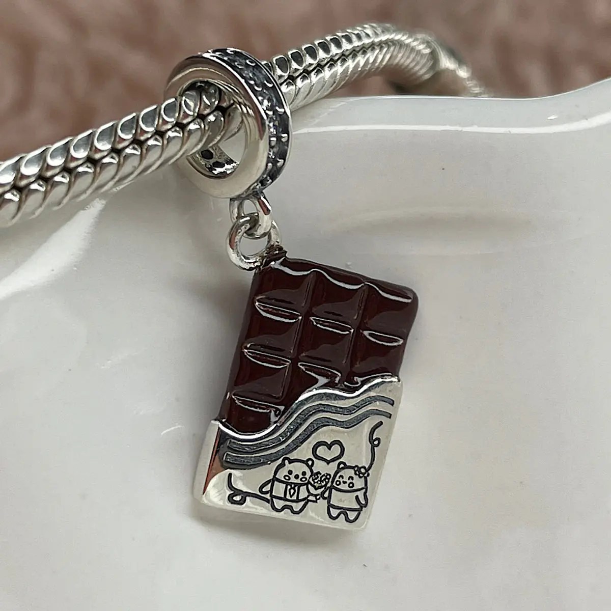 Charm Barra de Chocolate Plata 925