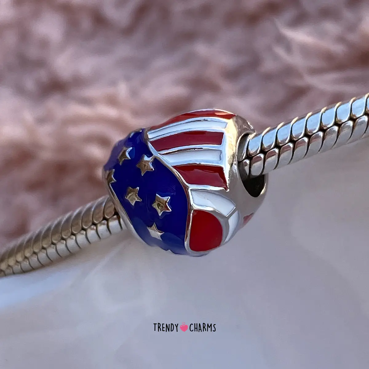 Charm Corazón EEUU Plata 925 | Trendycharms