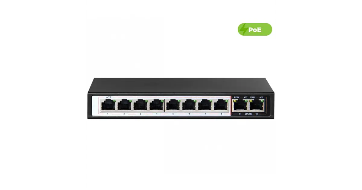 Switch Fast Ethernet UltraLAN de 8 portas e 96 W com 8 AI Po