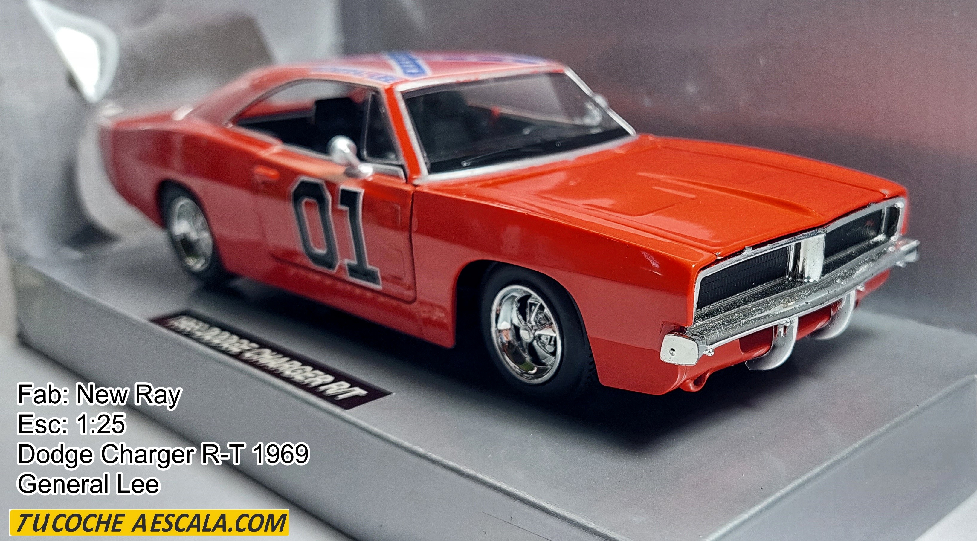Dodge Charger RT 1969 General Lee, Escala 1/24,