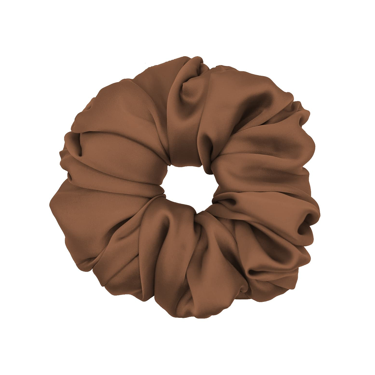 Scrunchie color café caramelo coleta donuts elasticada texti | Oropiel