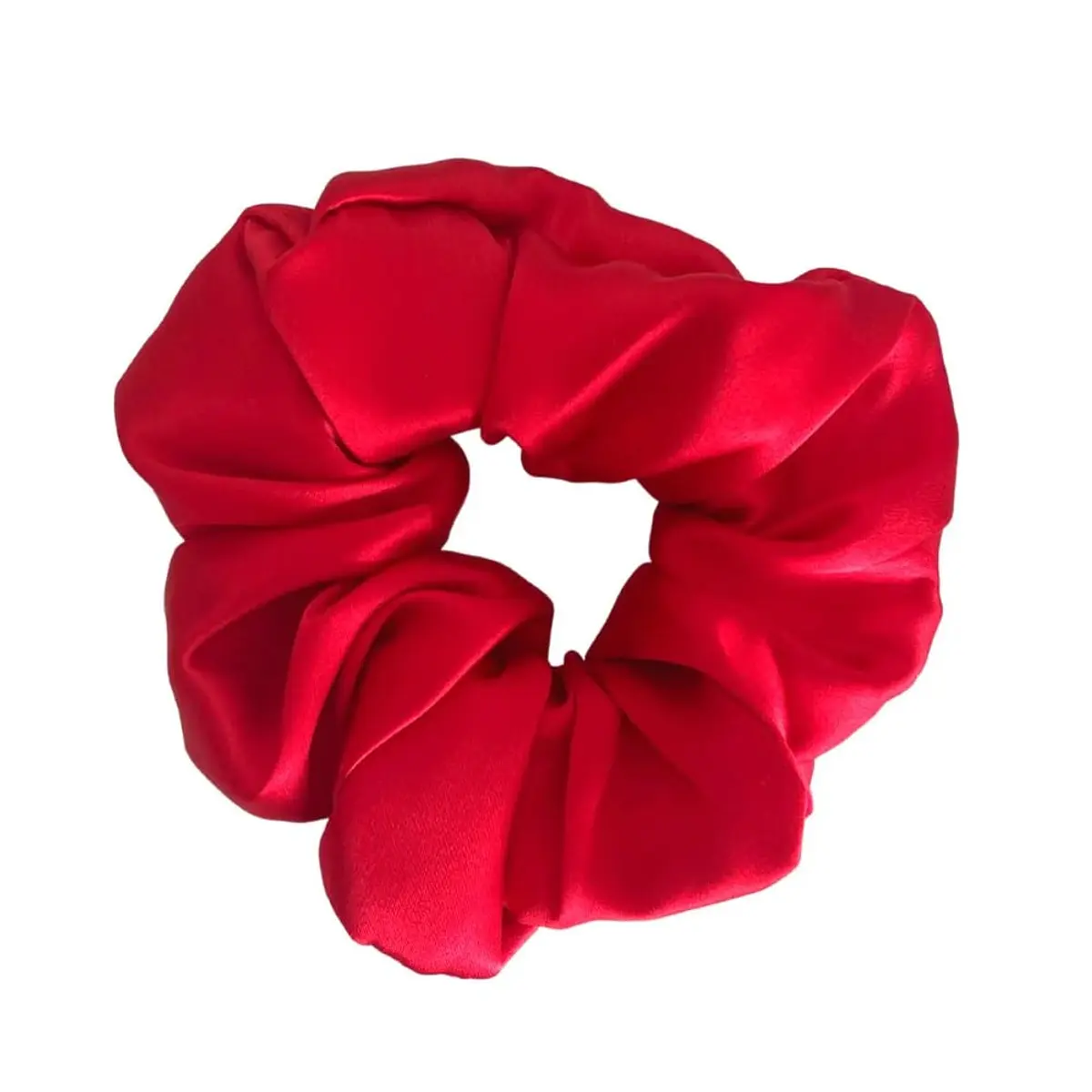 Scrunchie color rojo liga forrada en tela suave para hacerse | Oropiel