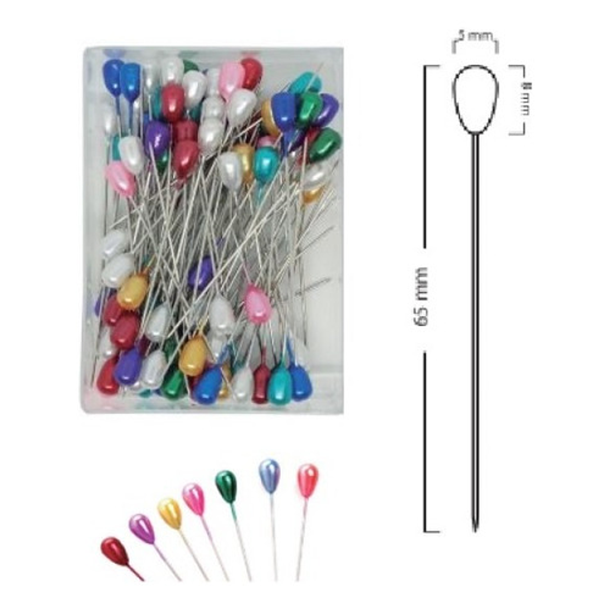 Alfileres Grandes Cabeza Color ¡2 Cajas X 100 Unidades c/u!