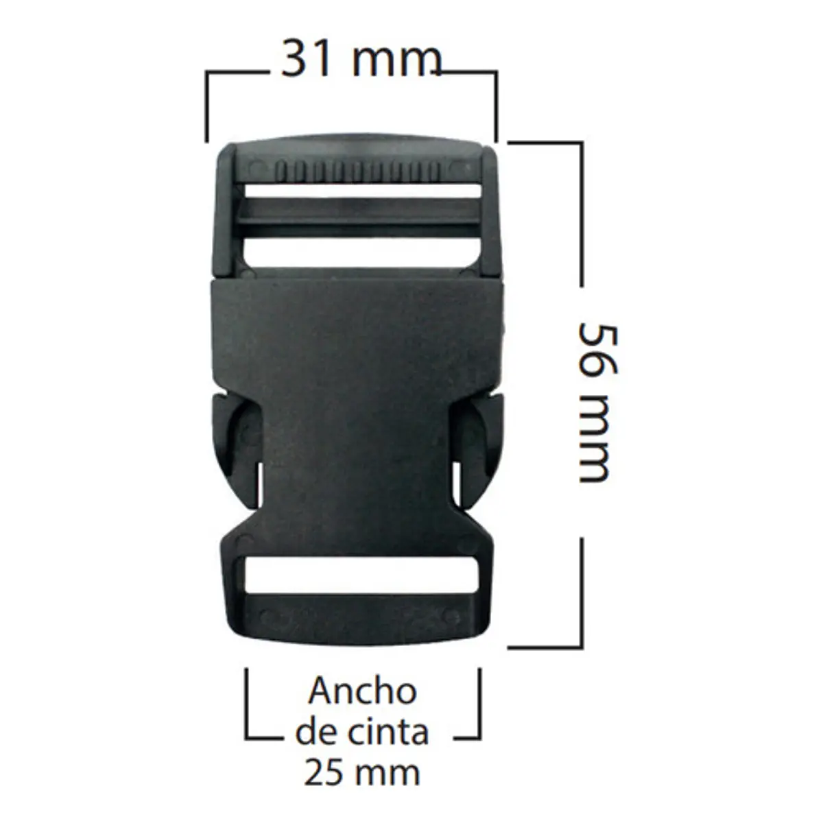 Tip Top 2,5 Cms Negro Bolsa De 10 Unidades