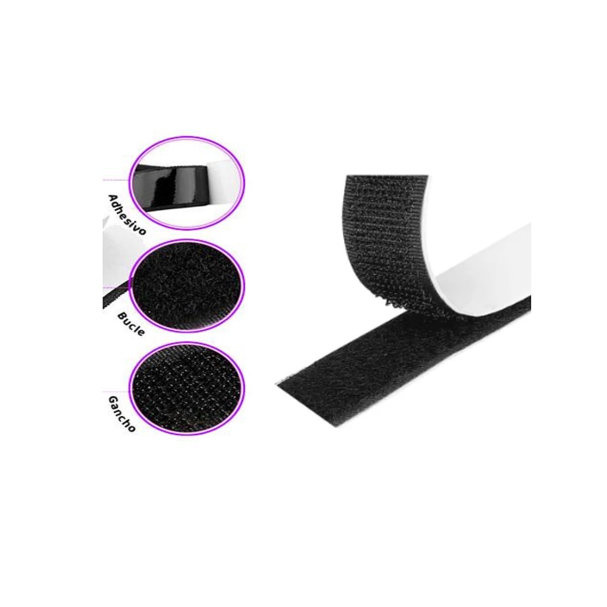 Rollo De Velcro Autoadhesivo Ambas Caras 2 Cms X 25 M