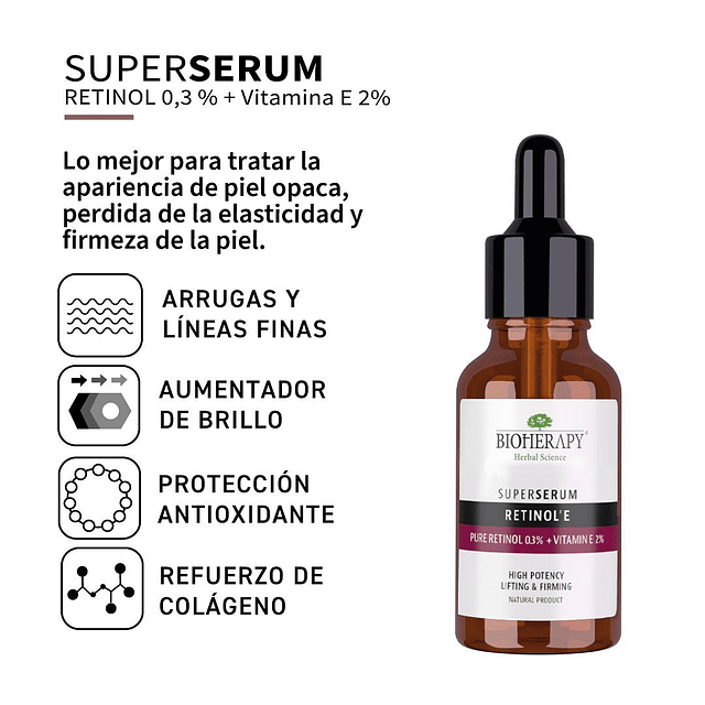 Serum Retinol Vitamina E Antioxidante Reafirmante Bioherapy