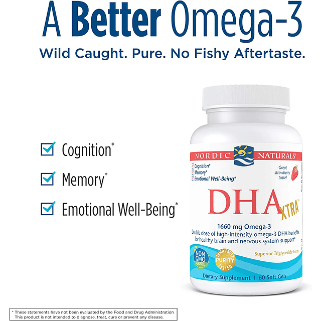 Omega 3 Triglicerido Dha Xtra 1660 Mg 60 Cap Nordic Naturals